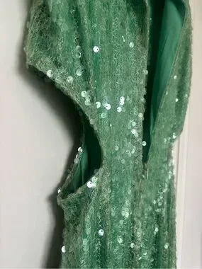 Zara | Dresses | Zara Sequin Cutout Prom Dress In Mint Green | Poshmark